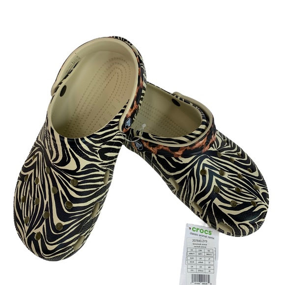 CROCS | Shoes | Crocs Classic Animal Remix Clog Bone White Black Wild ...